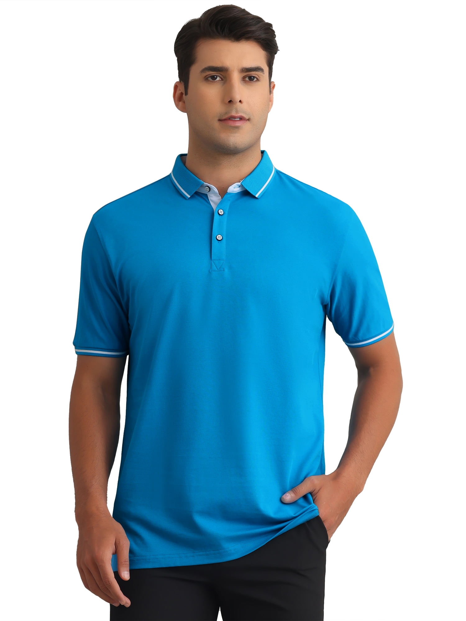 INSPIRE CHIC Mens Short Sleeve Contrast Color Summer Golf Formal ...
