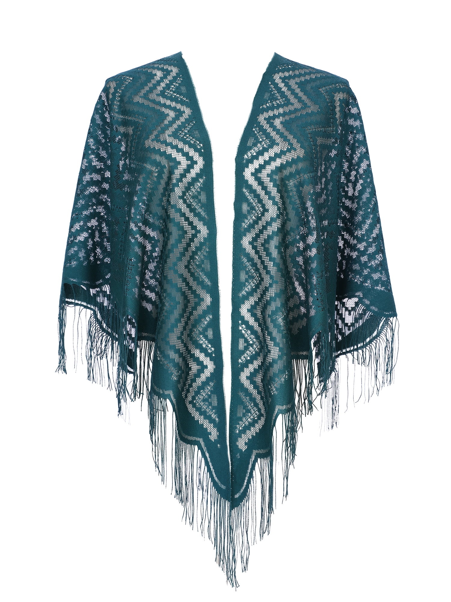 INSPIRE CHIC Shawls and Wraps for Evening Dresses, Lace Mesh Fringe ...