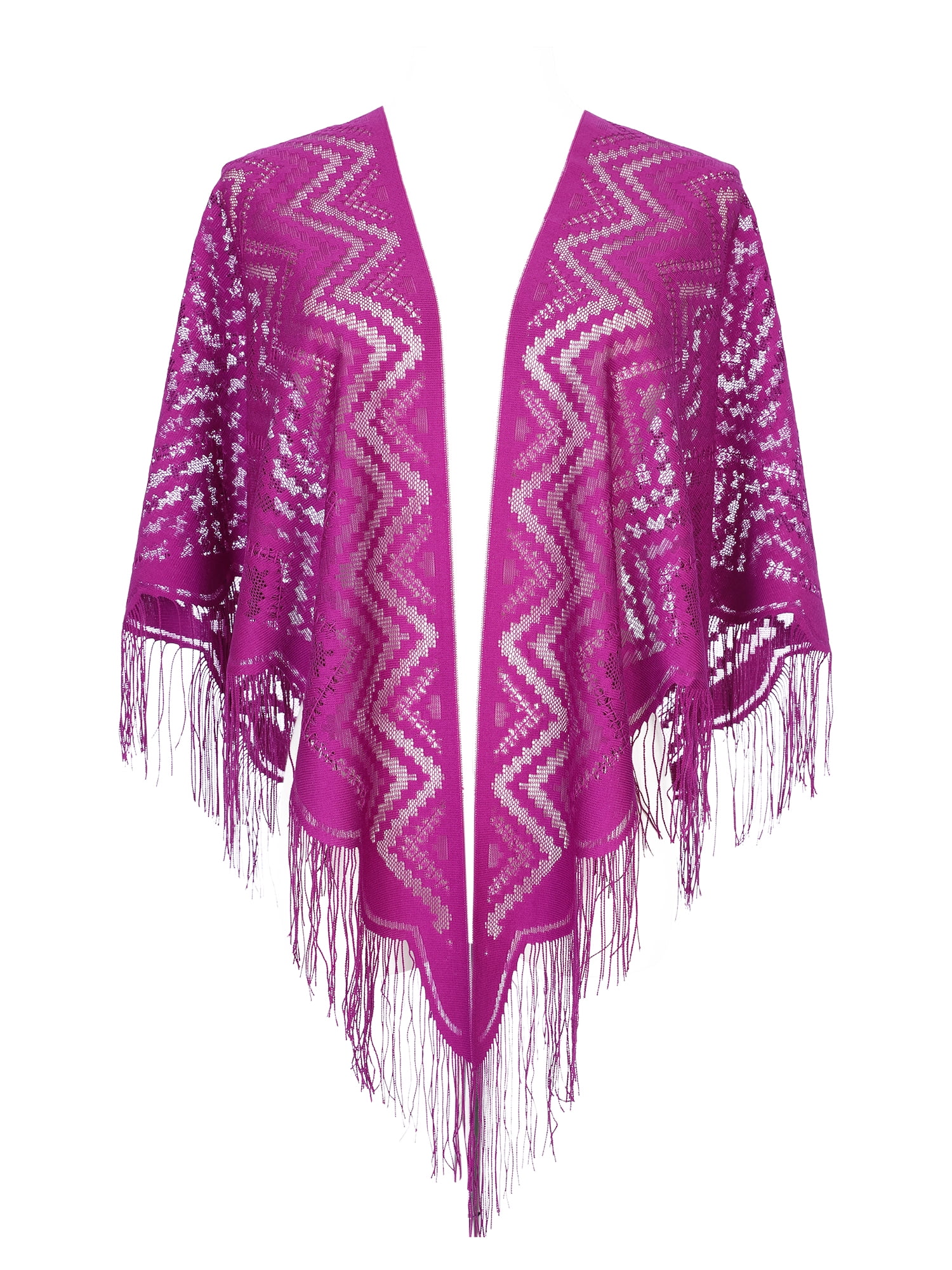 INSPIRE CHIC Shawls and Wraps for Evening Dresses, Lace Mesh Fringe ...
