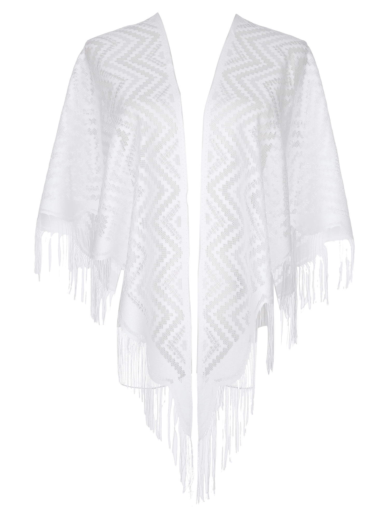 INSPIRE CHIC Shawls and Wraps for Evening Dresses, Lace Mesh Fringe ...