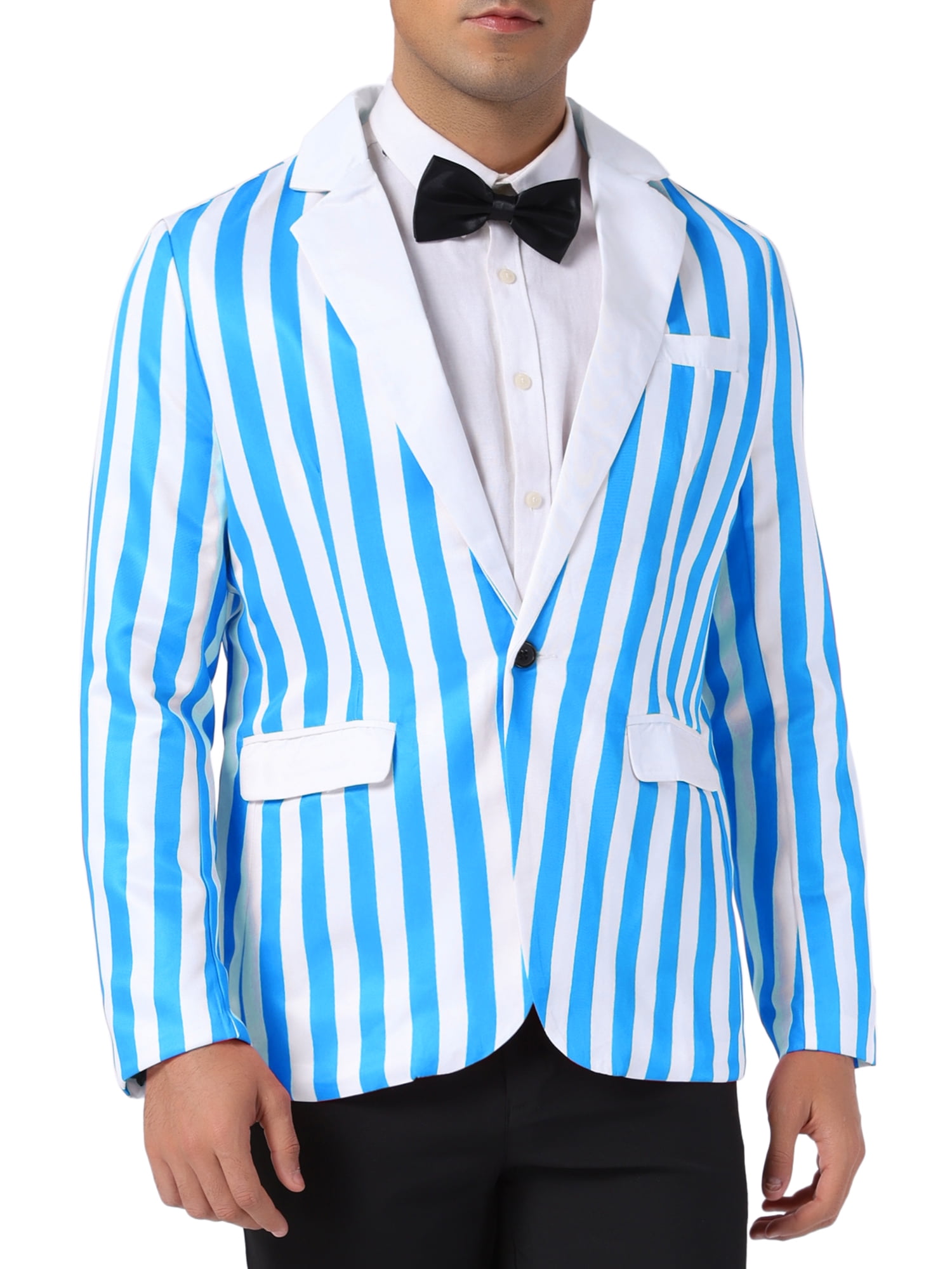 INSPIRE CHIC Father's Day Striped Blazer for Men's Single Breasted ...