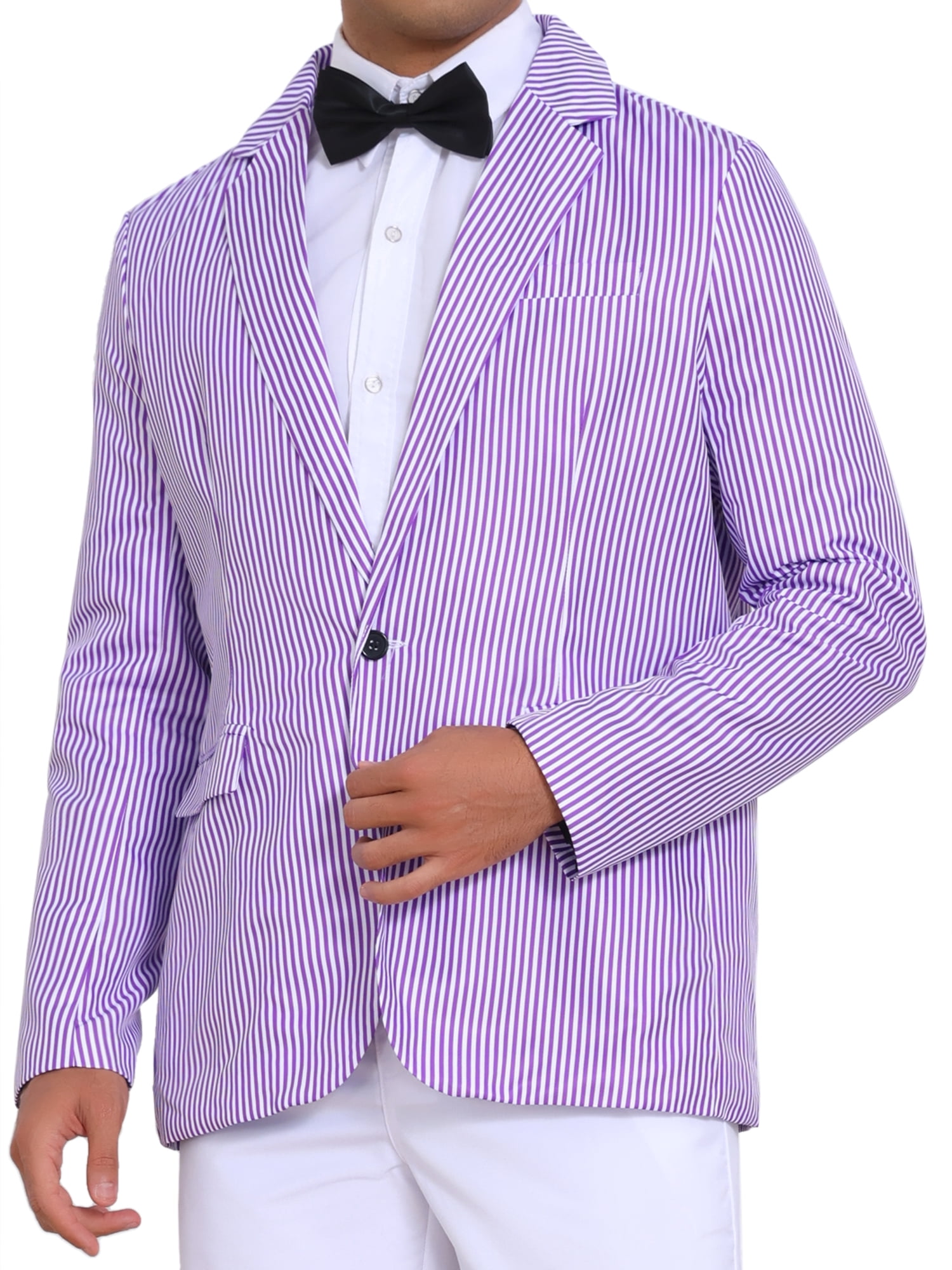 INSPIRE CHIC Stripes Blazer for Men's Single Breasted Sport Coat ...