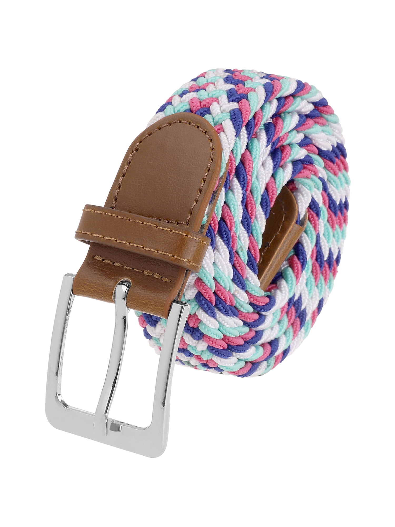 INSPIRE CHIC Unisex Braided Stretch Belts, Multicolored Elastic Woven ...