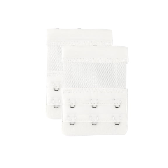 INSPIRE CHIC Women's Bra Hook Extender 3 Rows, Adjustable, White, 2 Pcs ...