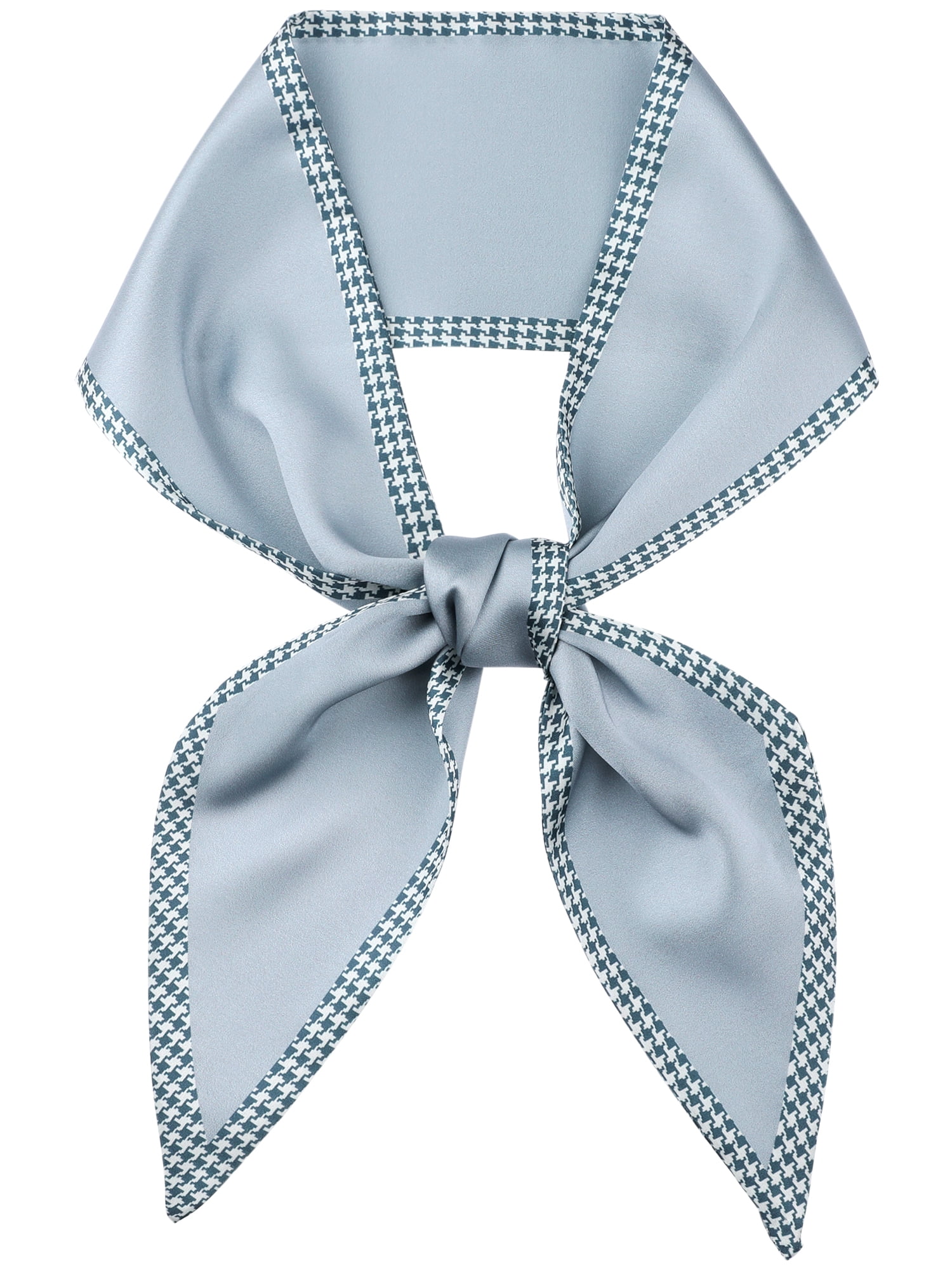 INSPIRE CHIC Women Houndstooth Skinny Long Scarves, Satin Silky Ribbon ...