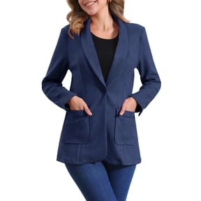 INSPIRE CHIC Women's Faux Suede Blazer Long Sleeve Lapel Collar Button ...