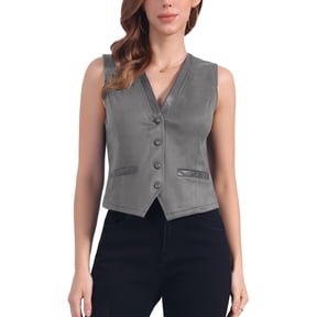 INSPIRE CHIC Womens' Business Formal Button Front Closure V Neck Vest ...