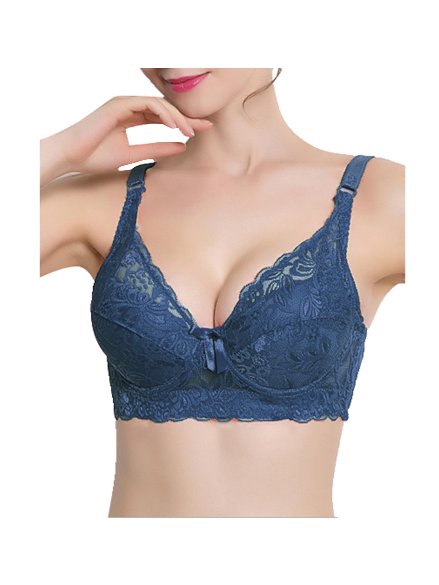 INSPIRE CHIC Women Full Cup Bras Breathable Comfort Floral Lace Full Coverage Non Padded ...