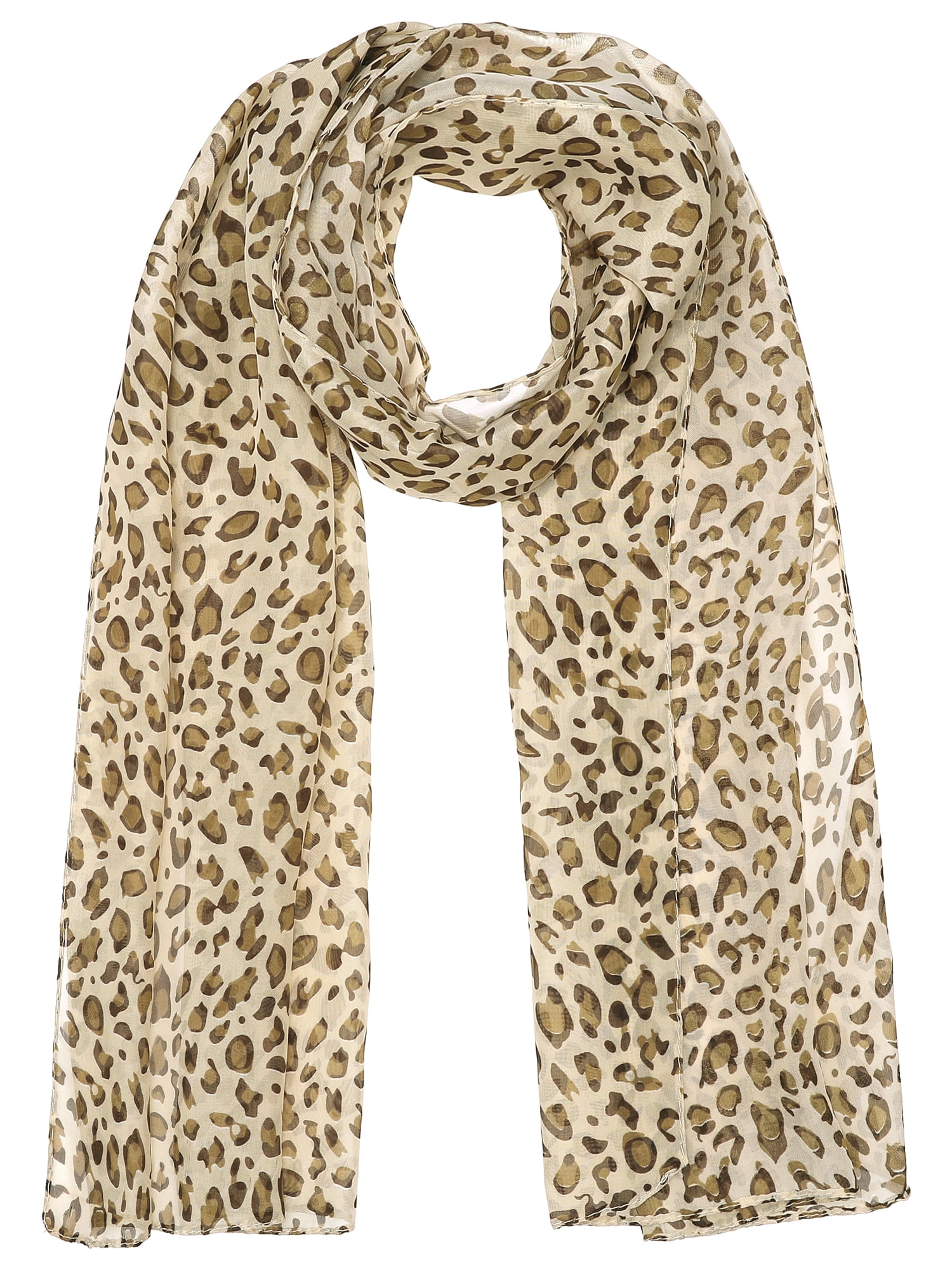 INSPIRE CHIC Women's Leopard Printed Chiffon Scarves Square/Long ...