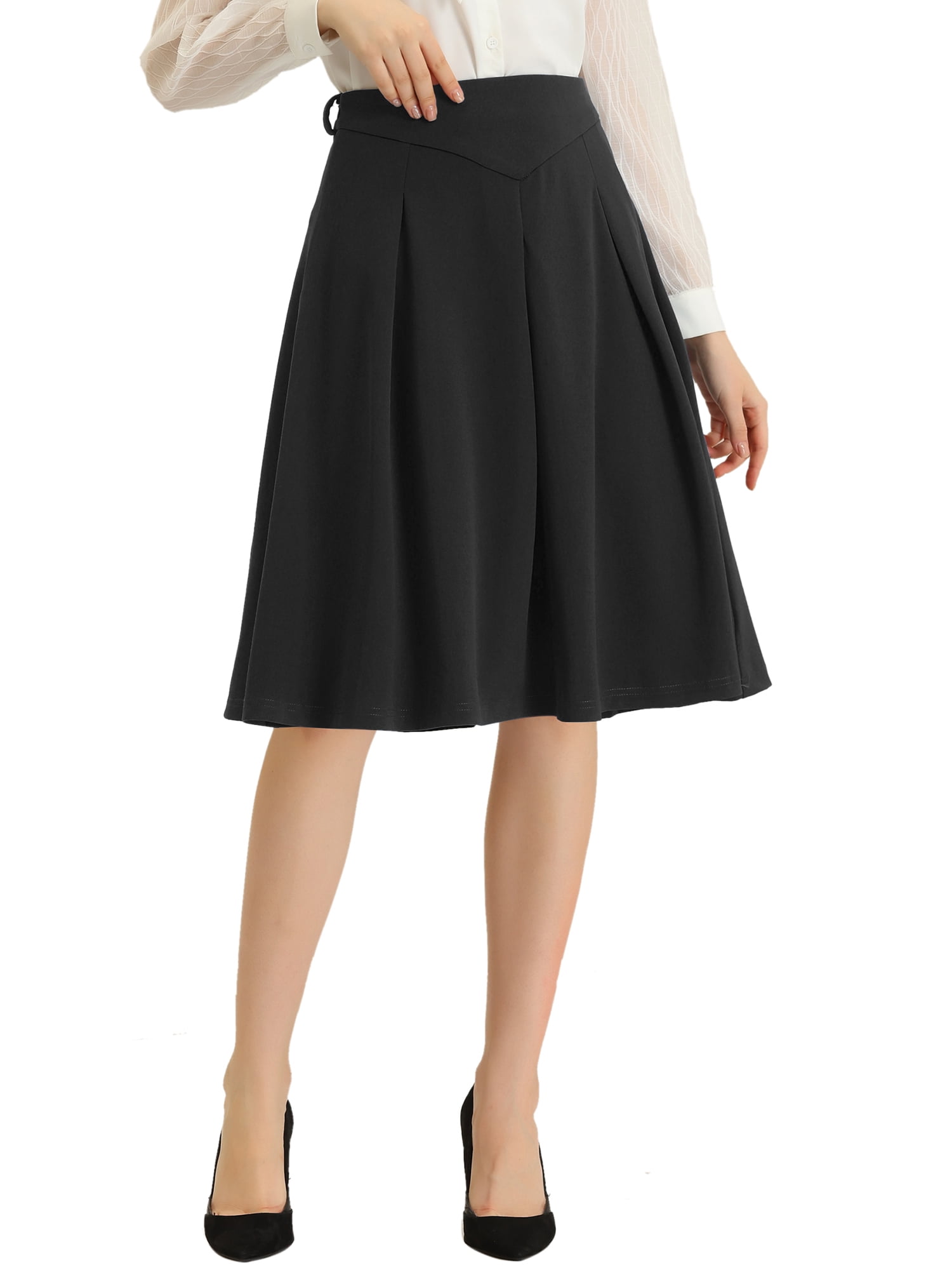INSPIRE CHIC INSPIRE CHIC Women's Office Work Skirts Belted Waist Midi ...