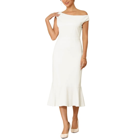 INSPIRE CHIC Women's One Shoulder Formal Dress Bodycon Fishtail Long ...