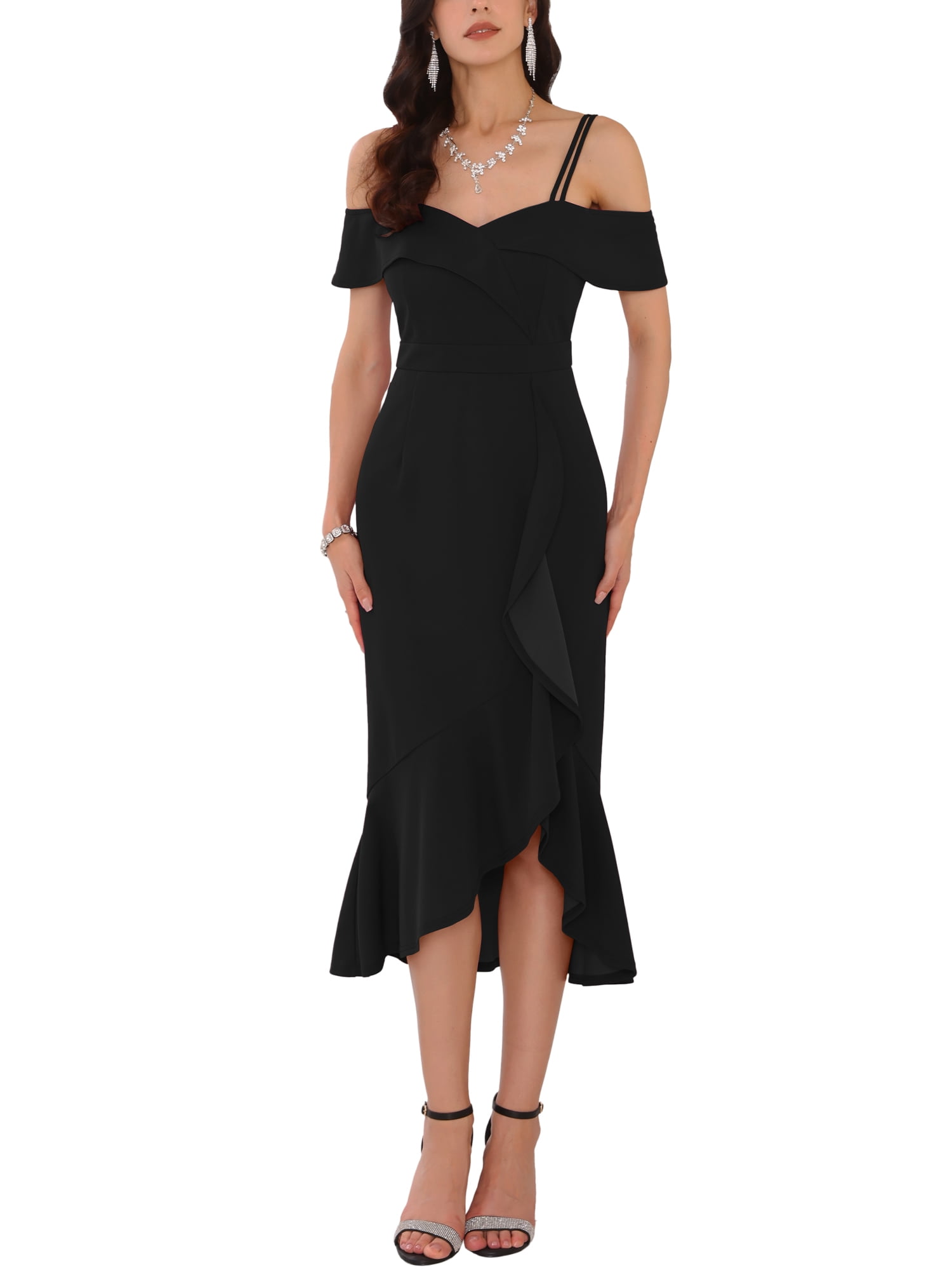 INSPIRE CHIC Women's Party Spaghetti Strap Dresses Wedding Guest ...