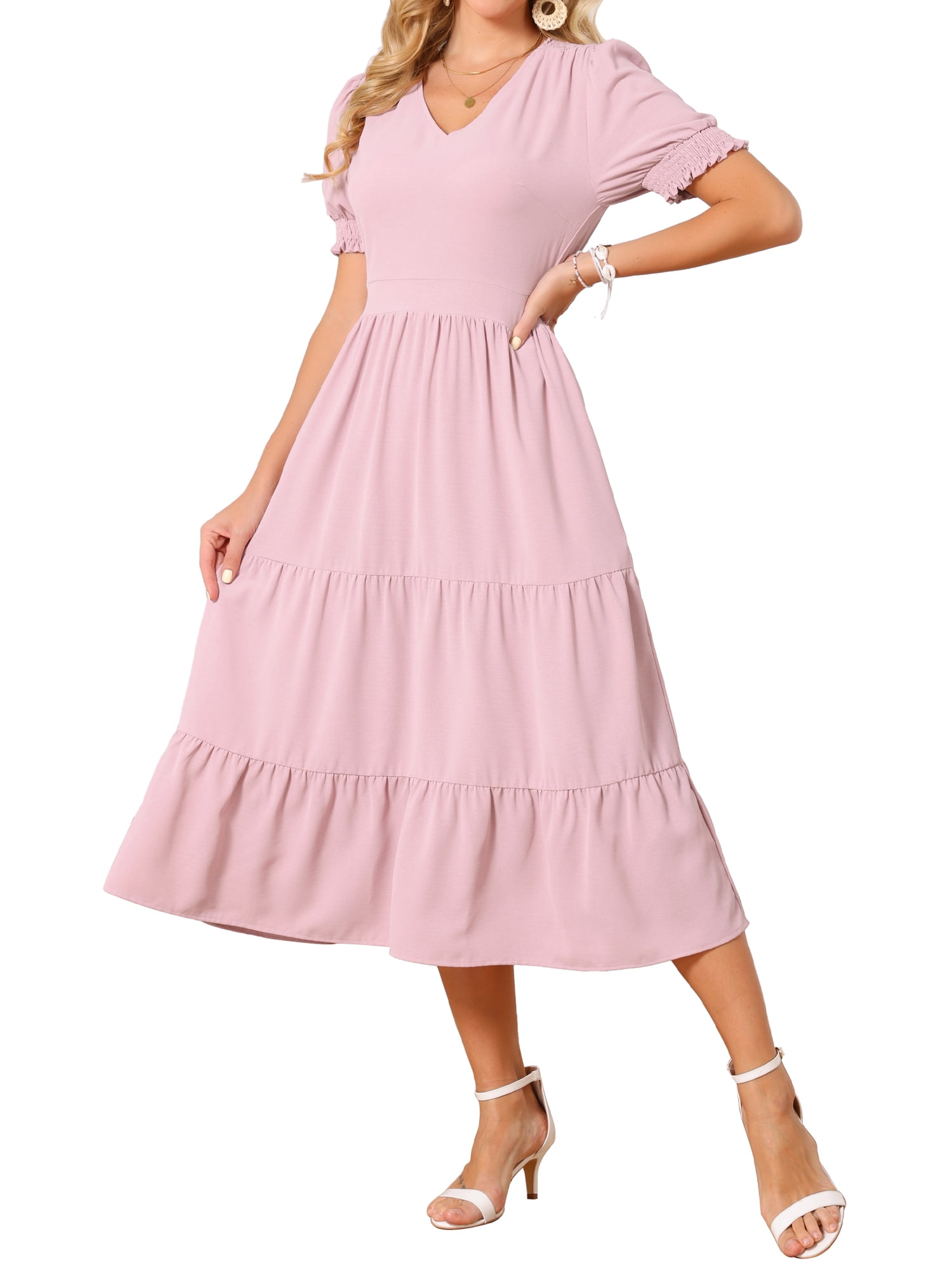 INSPIRE CHIC Women's Summer Dresses Smocked Floral Sundress Tiered ...
