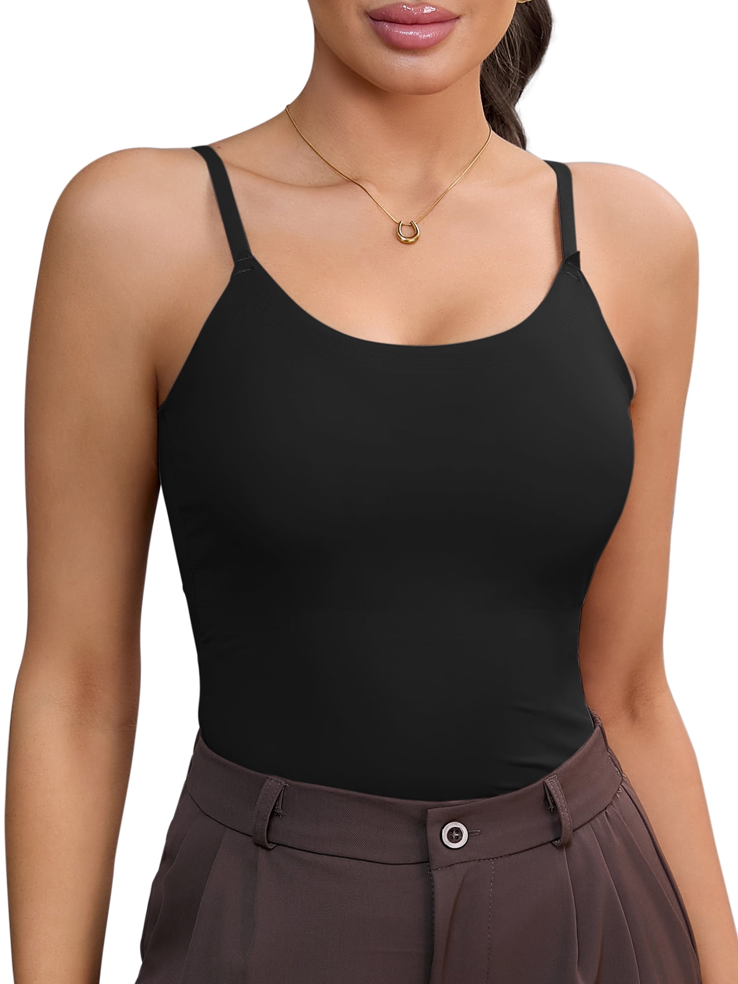 INSPIRE CHIC Women's Tummy Control Ice Silk Shapewear Camisole Body ...