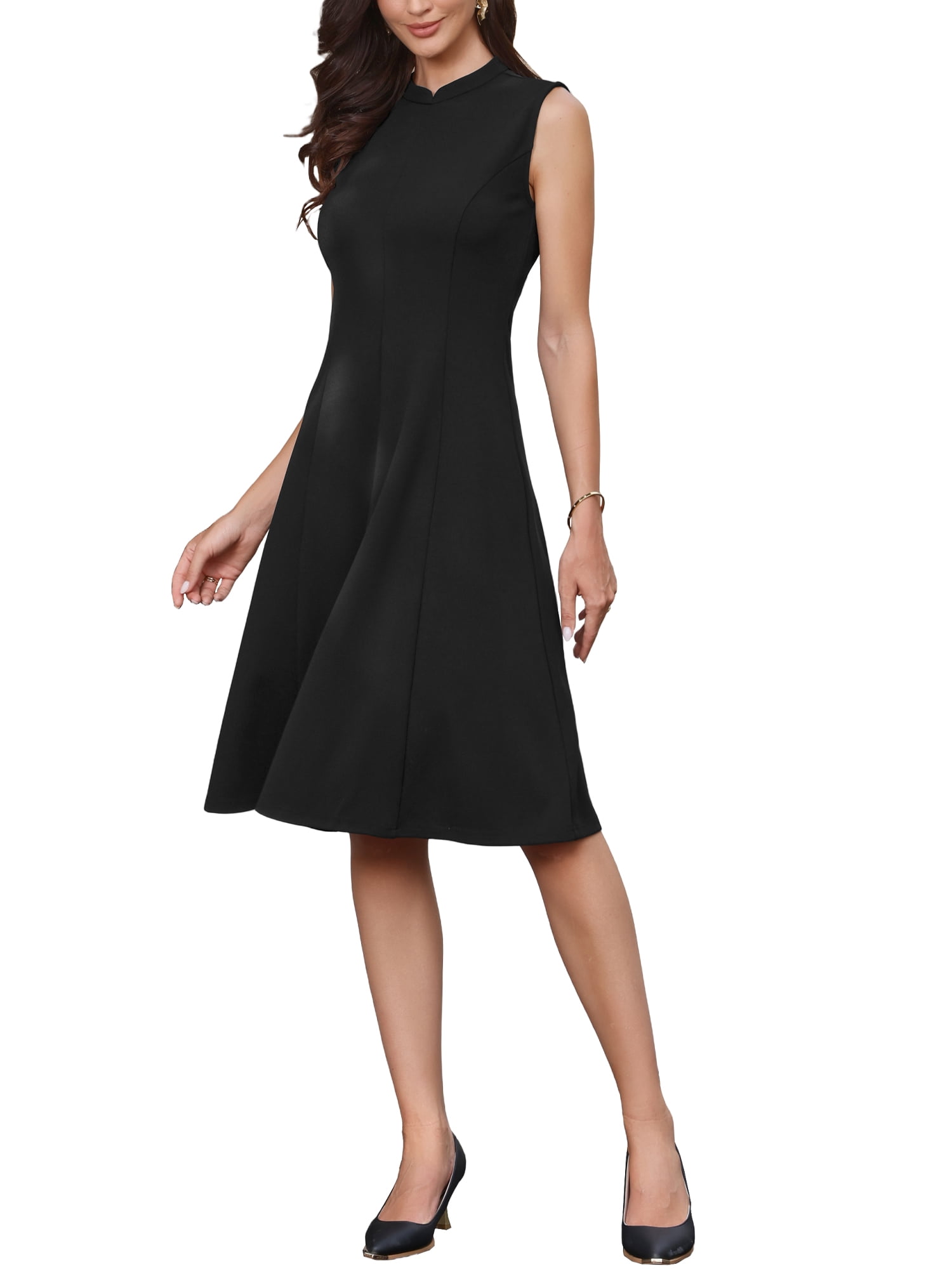 INSPIRE CHIC Work Dresses for Women's 2025 Mock Neck Sleeveless A Line ...