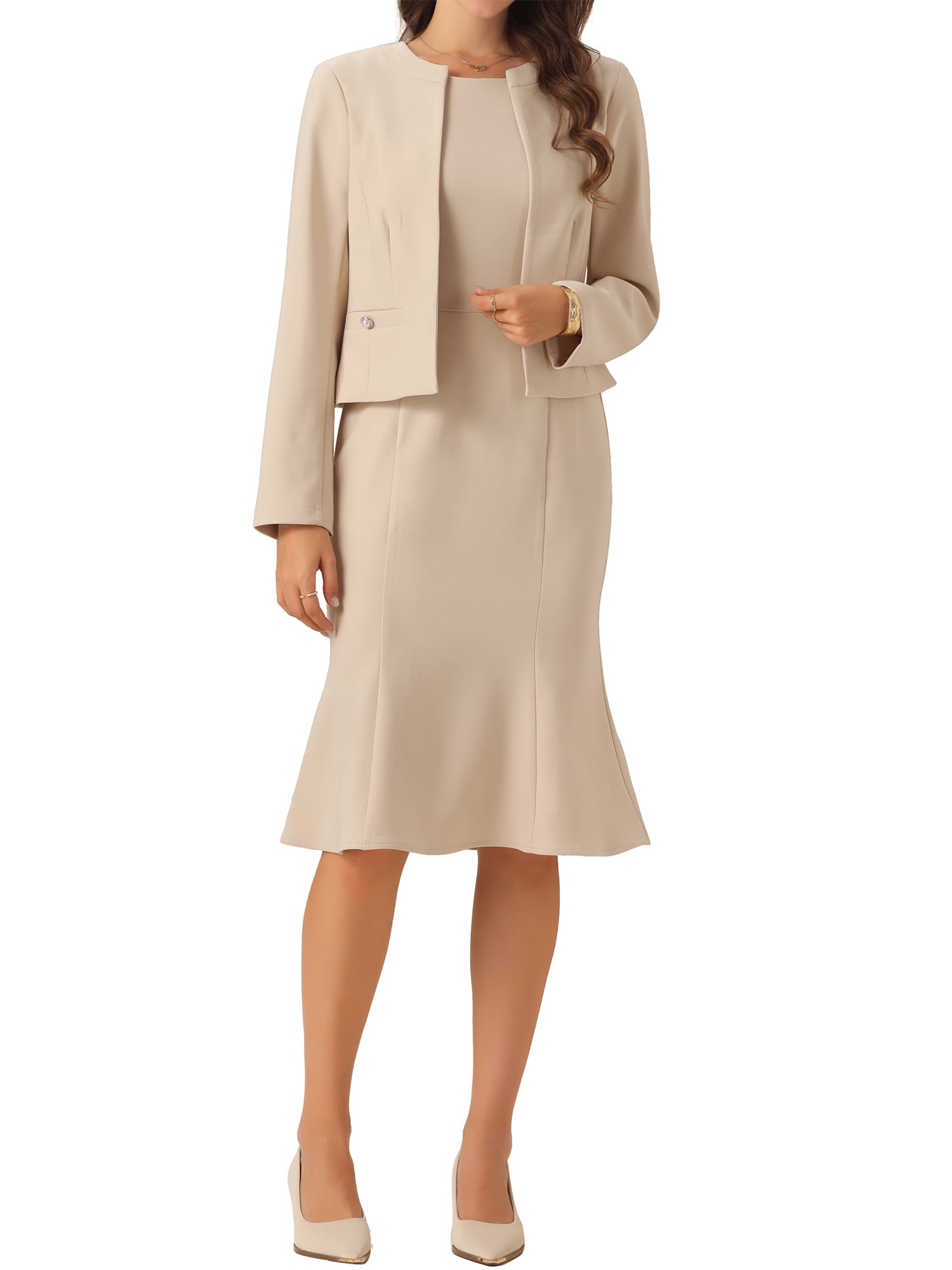 INSPIRE CHIC 2 Piece Suit Dress Set for Women's Business Sleeveless ...