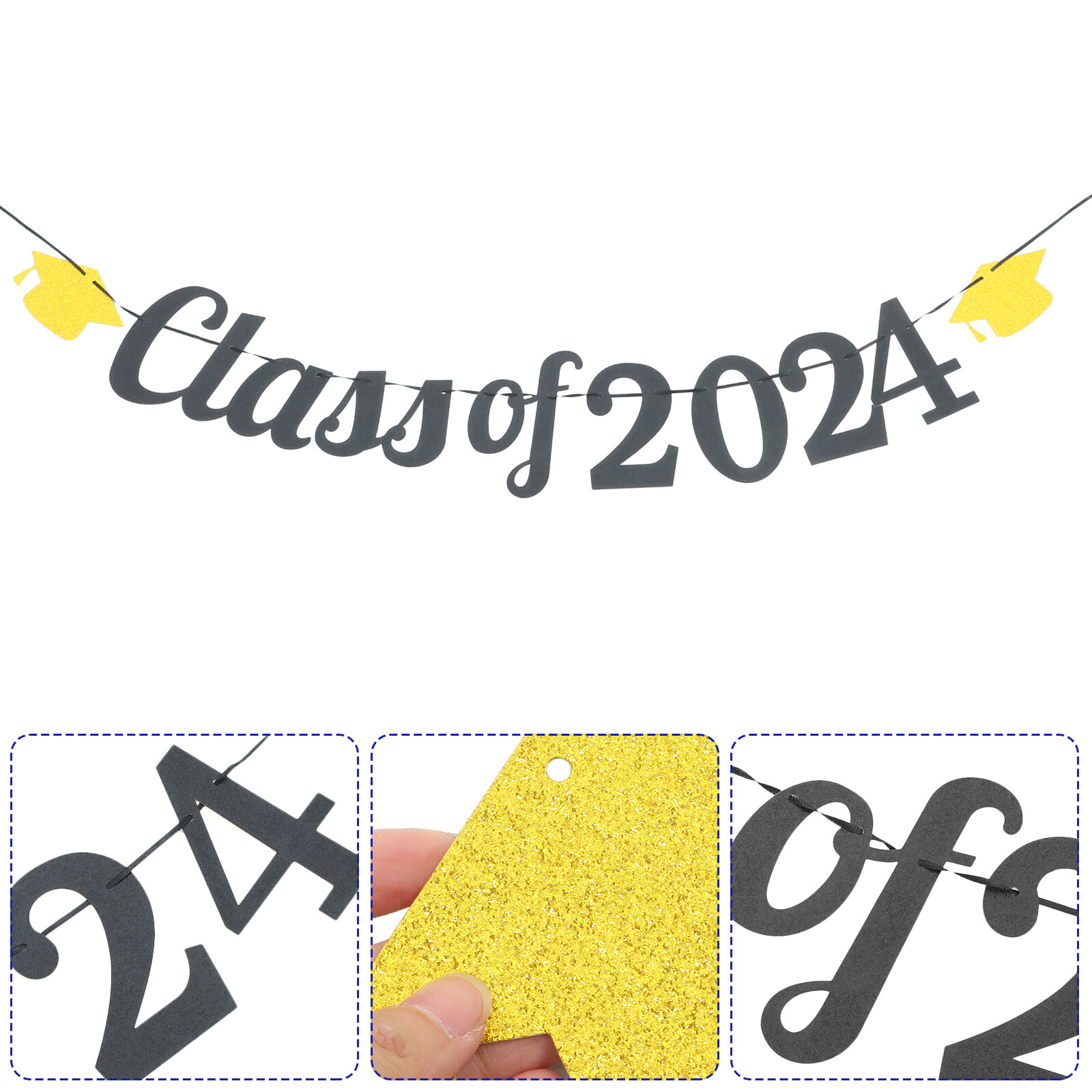INSTAKA 2024 Set Graduation Banner Class of Party Background Prop ...