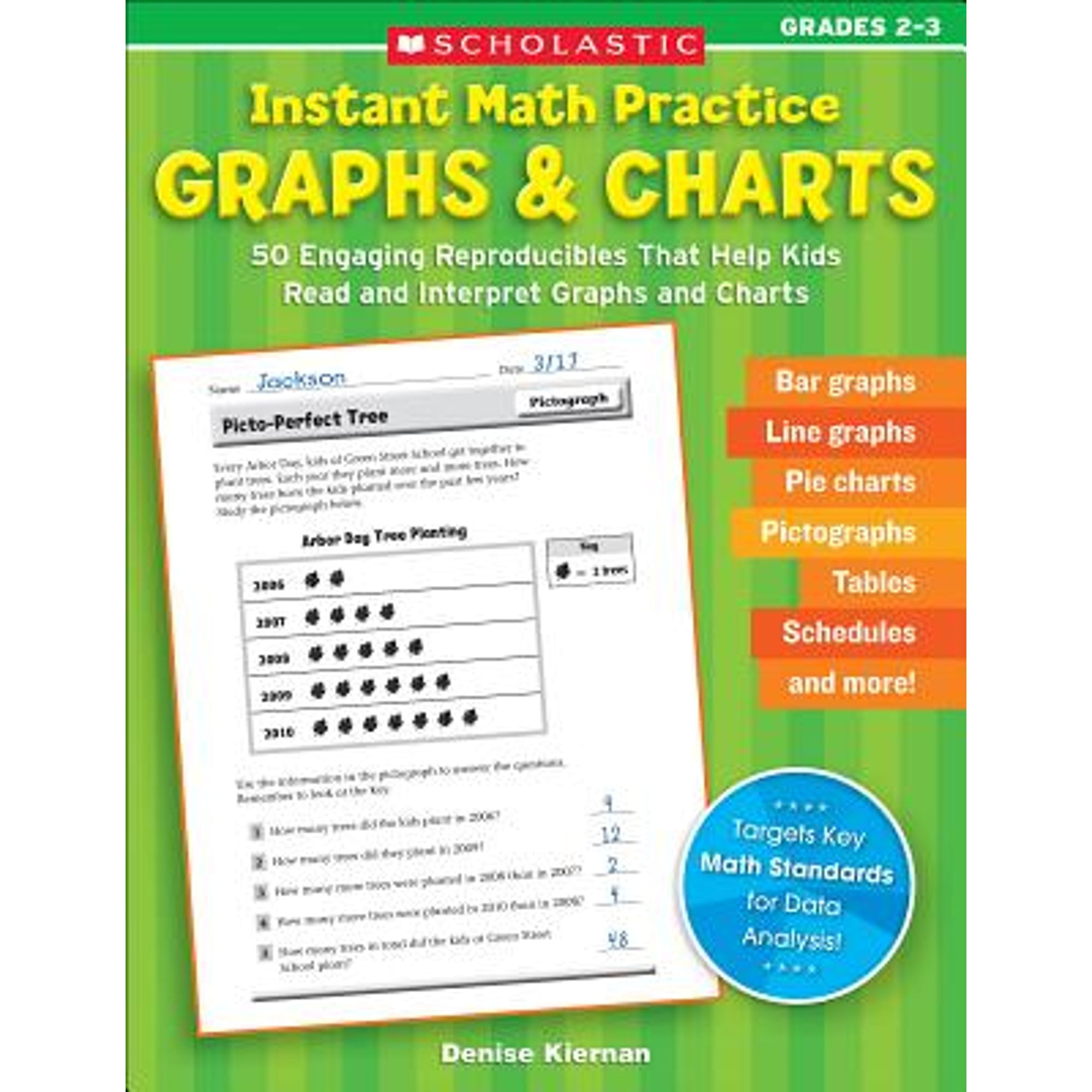 Pre-Owned Instant Math Practice: Graphs & Charts (Grades 2-3): 50 ...