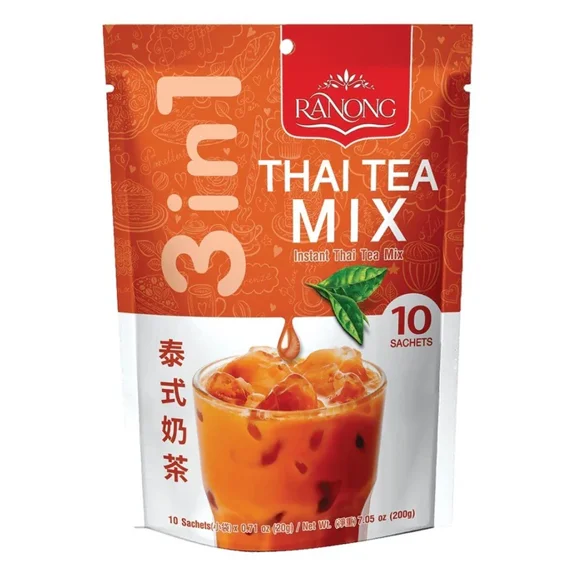 INSTANT THAI TEA MIX 3-IN-1 | Ranong Tea | Authentic Thai Tea | 10 ...