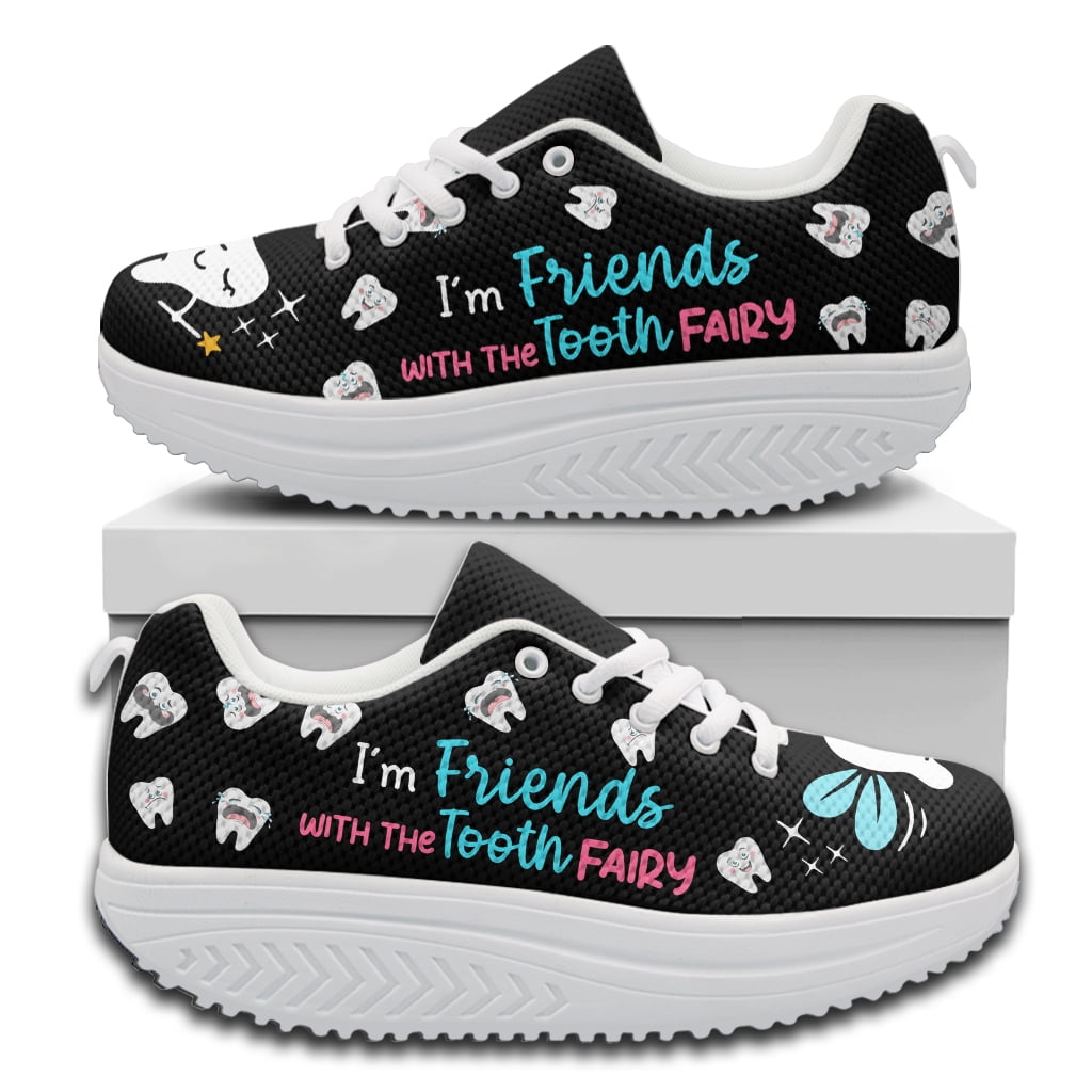 INSTANTARTS 2024 New Style Women's Lace-up Swing Sneakers Dental Tooth ...