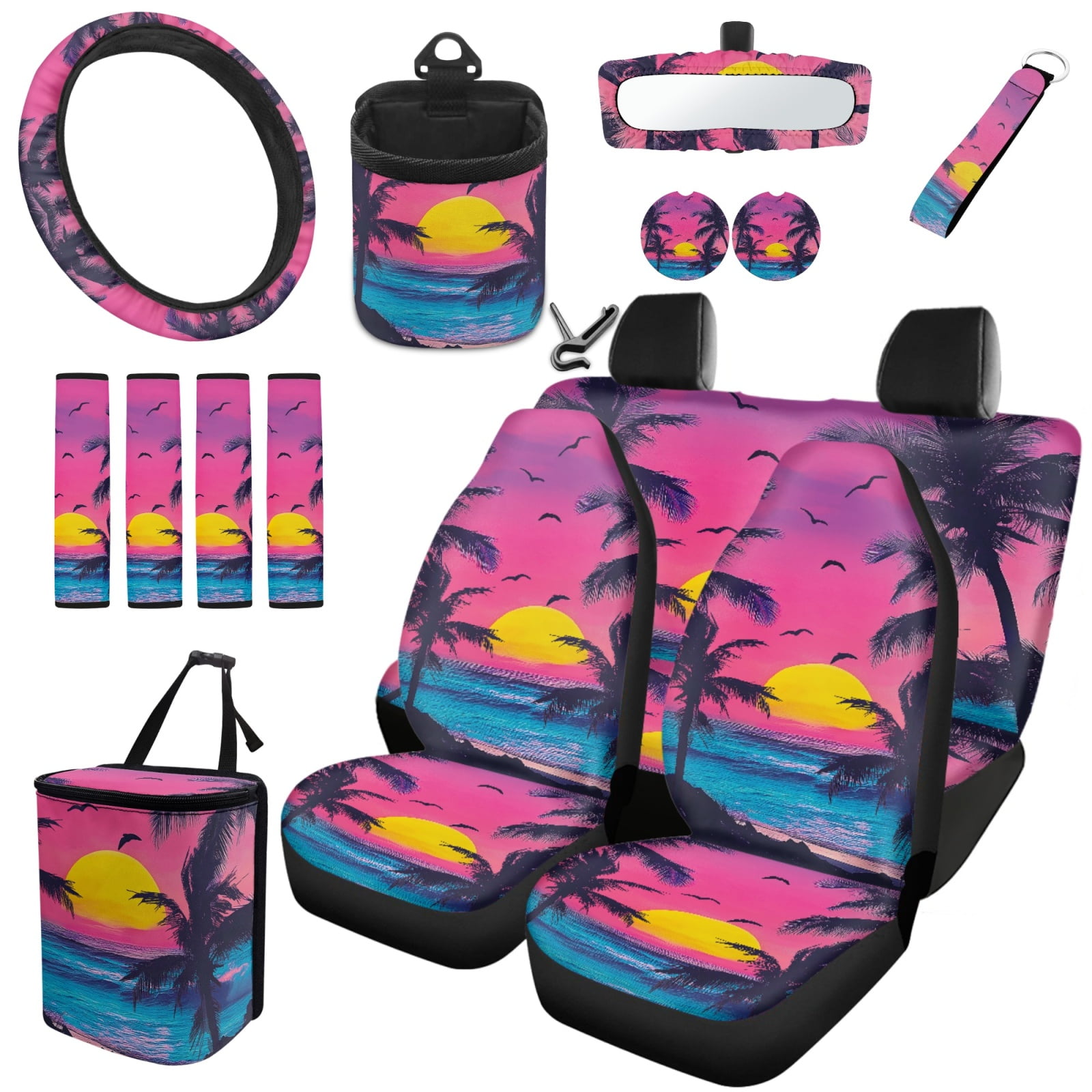 INSTANTARTS Beach Sunset 15 Pack Car Accessories Sets Auto Interior ...
