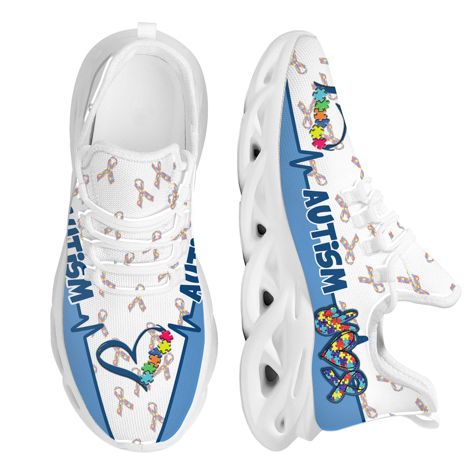 INSTANTARTS New Autism Awareness Design Breathable Mesh Shoes Women's ...
