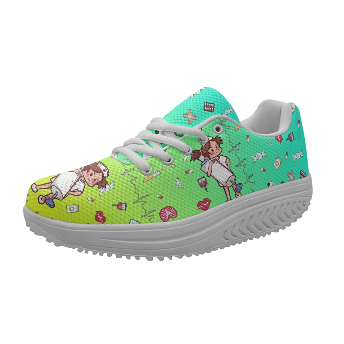 INSTANTARTS Spring Autumn Women's Swing Shoes Mesh Woman Platform ...