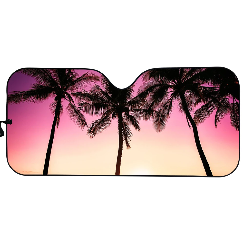 INSTANTARTS Tropical Coconut Tree Printed UV and Heat Auto Shade for ...