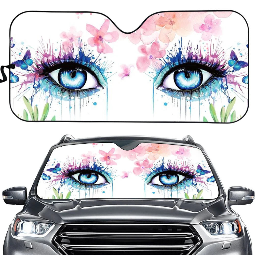 INSTANTARTS Watercolor Painting 3D Eyes Design Heat Reflector Fold-up ...