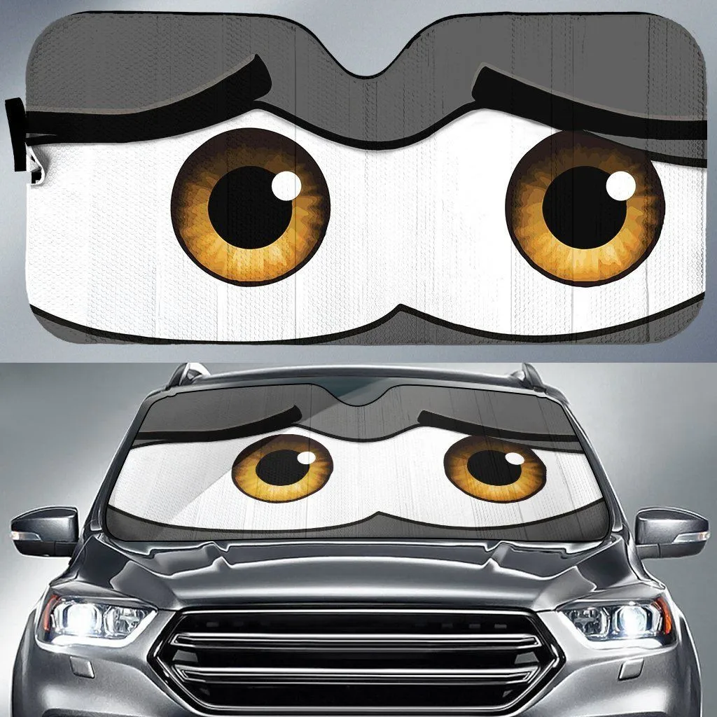 INSTANTARTS Women Big Eyes with Long Eyelash Printed Car Sunshade ...
