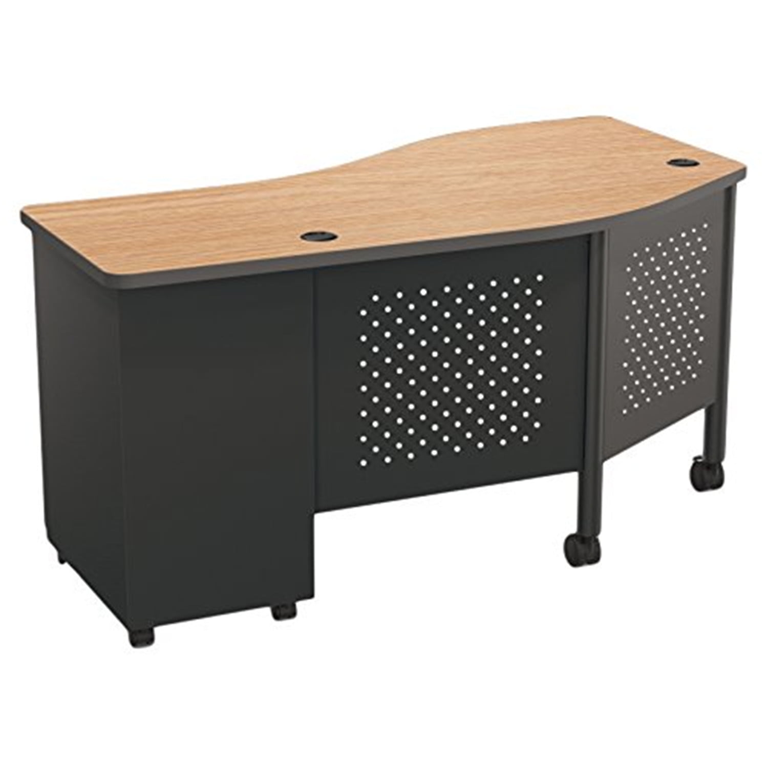 INSTRUCTOR TEACHER'S DESK II - OAK/BLACK ( 90593 90129) - Walmart.com