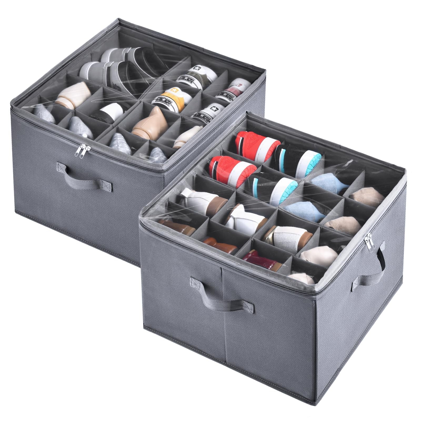 INSTY 2 Pack Shoe Organizer for Closet,Fits up to 32 Pairs,Adjustable ...