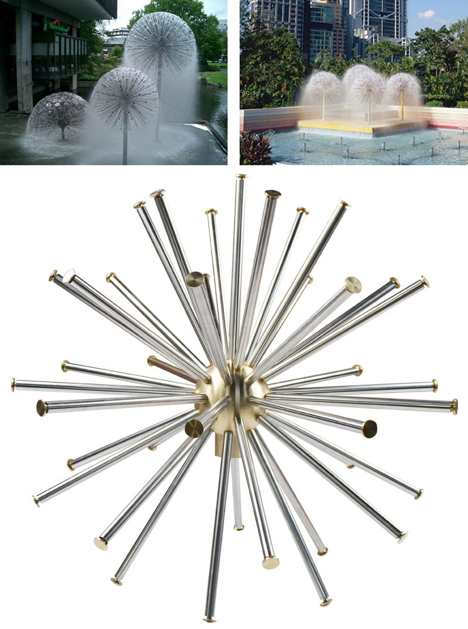 INTBUYING 1.5" DN40 Dandelion Fountain Multi-tube Brass Nozzle Garden ...