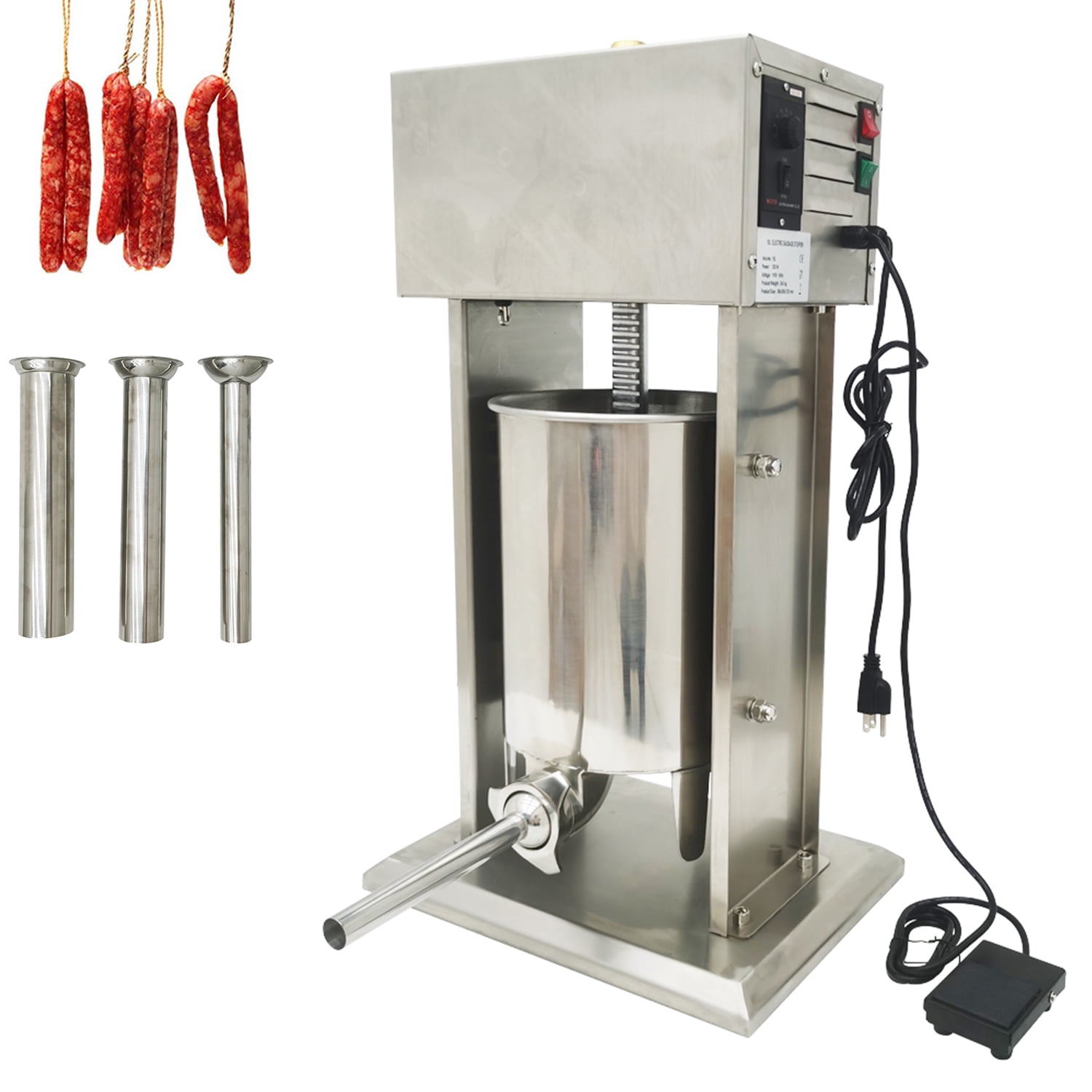 INTBUYING 10L Electric Sausage Stuffer with 4 Stuffing Tubes Stainless ...