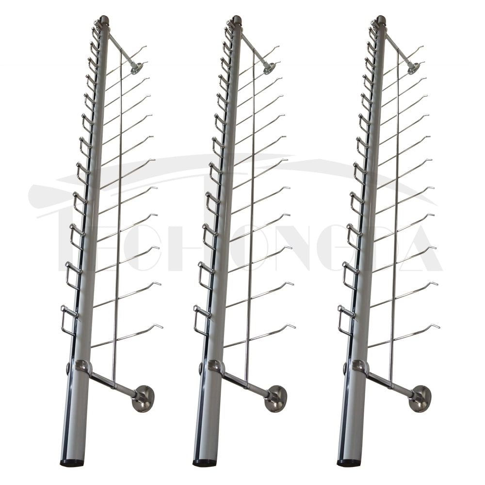 INTBUYING 10pcs Aluminium Lockable Glasses Display Stand Rod Wall ...