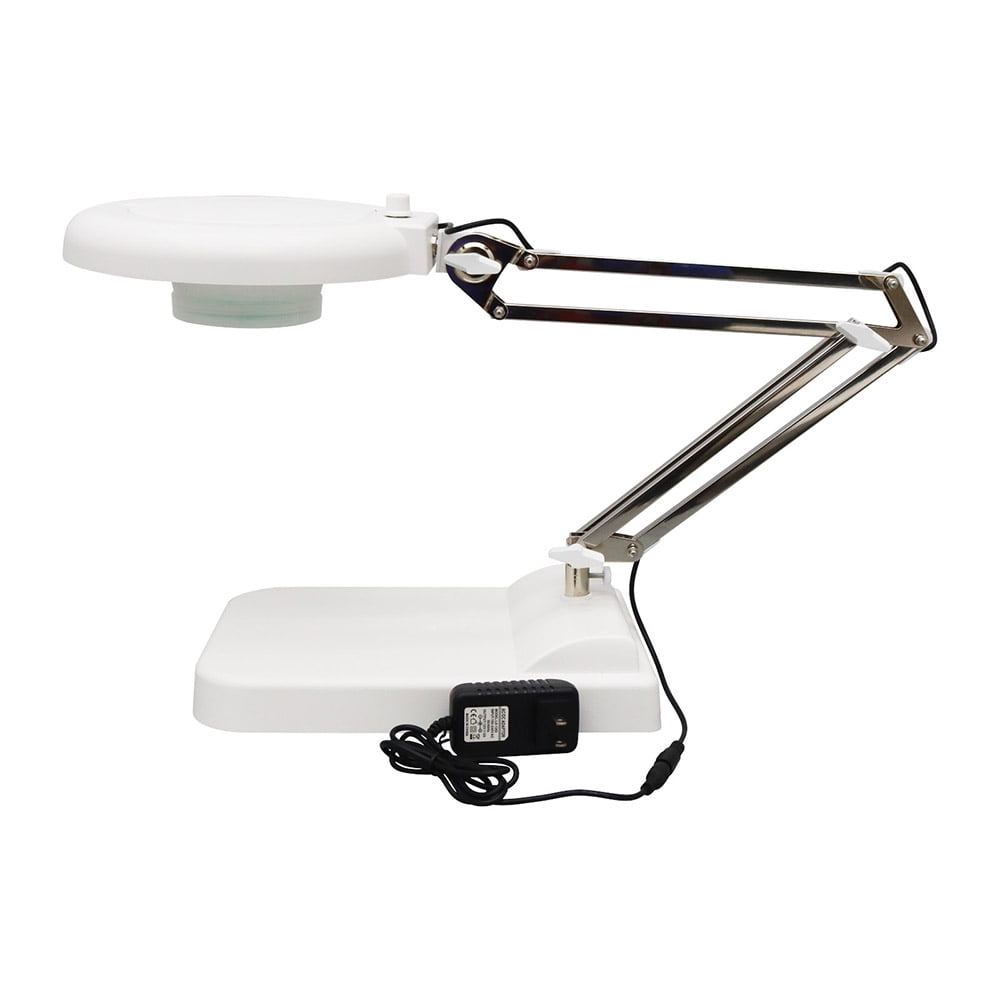 INTBUYING 20X Benchtop Magnifier Lamp Adjustable LED Light Magnifying ...