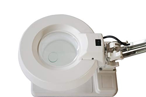 INTBUYING 20X Magnifier,110V Folding LED Desk Lamp Amplification ...