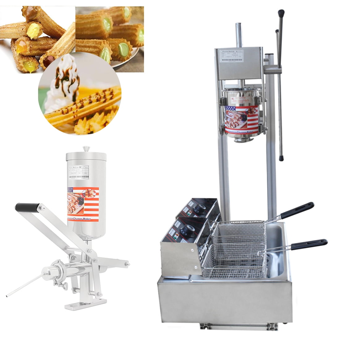 INTBUYING 220V 5L Electric Spanish Churros Making Machine & 5L Churros ...