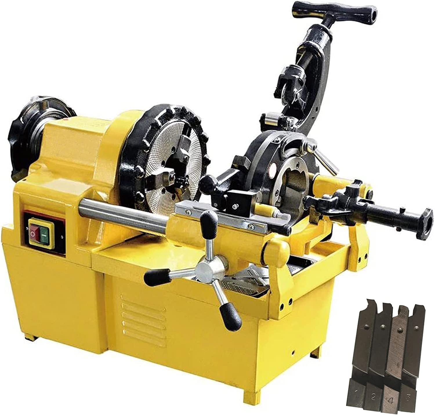 INTBUYING 220V Electric Pipe Threader Machine NPT 1/2"-2" for Installing and Building Industries ...