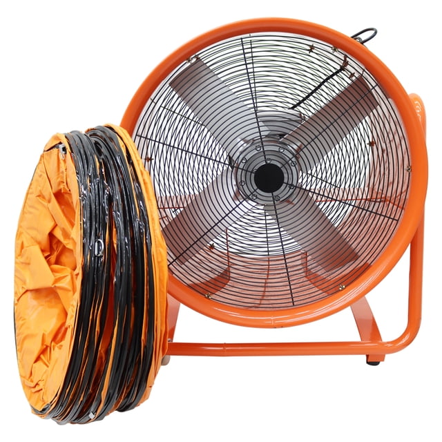 INTBUYING 24” Mobile Axial Fan Cylinder Pipe Spray Booth Paint Fumes ...
