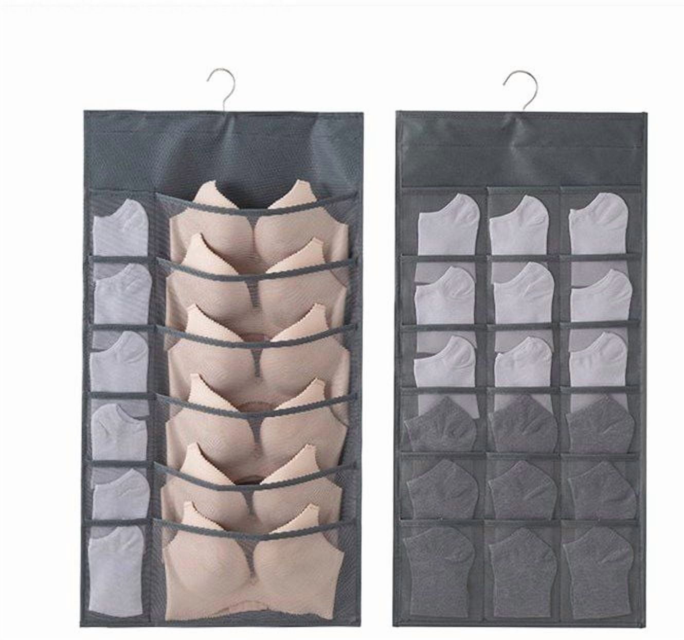 INTBUYING 30 Pocket Double-Sided Underwear Bra Sock Hanging Organizer ...