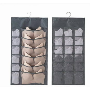 Closet Hanging Organizer with Mesh Pockets & Rotating Metal Hanger,Dual ...