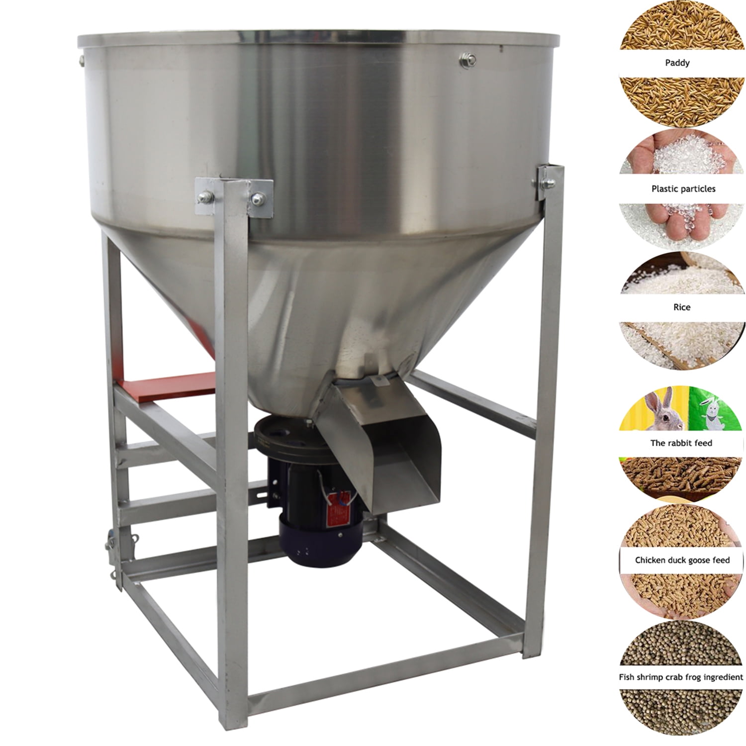INTBUYING 330LB Feed Mixer Granular Plastic Food Dry Grain Spice Powder ...