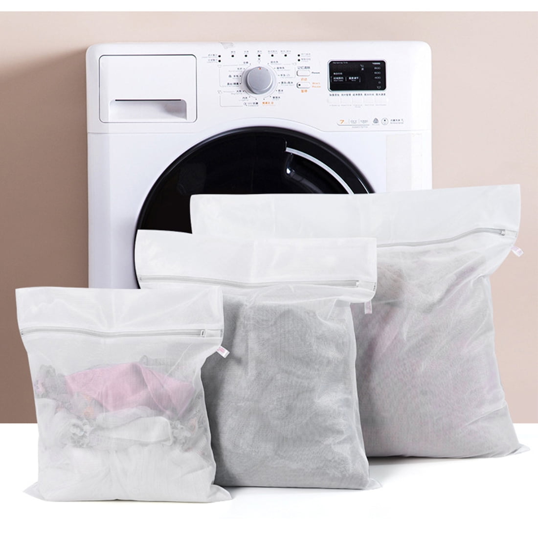 INTBUYING 3pcs Mesh Laundry Bags Laundry Washing Bags for Clothes Gray ...
