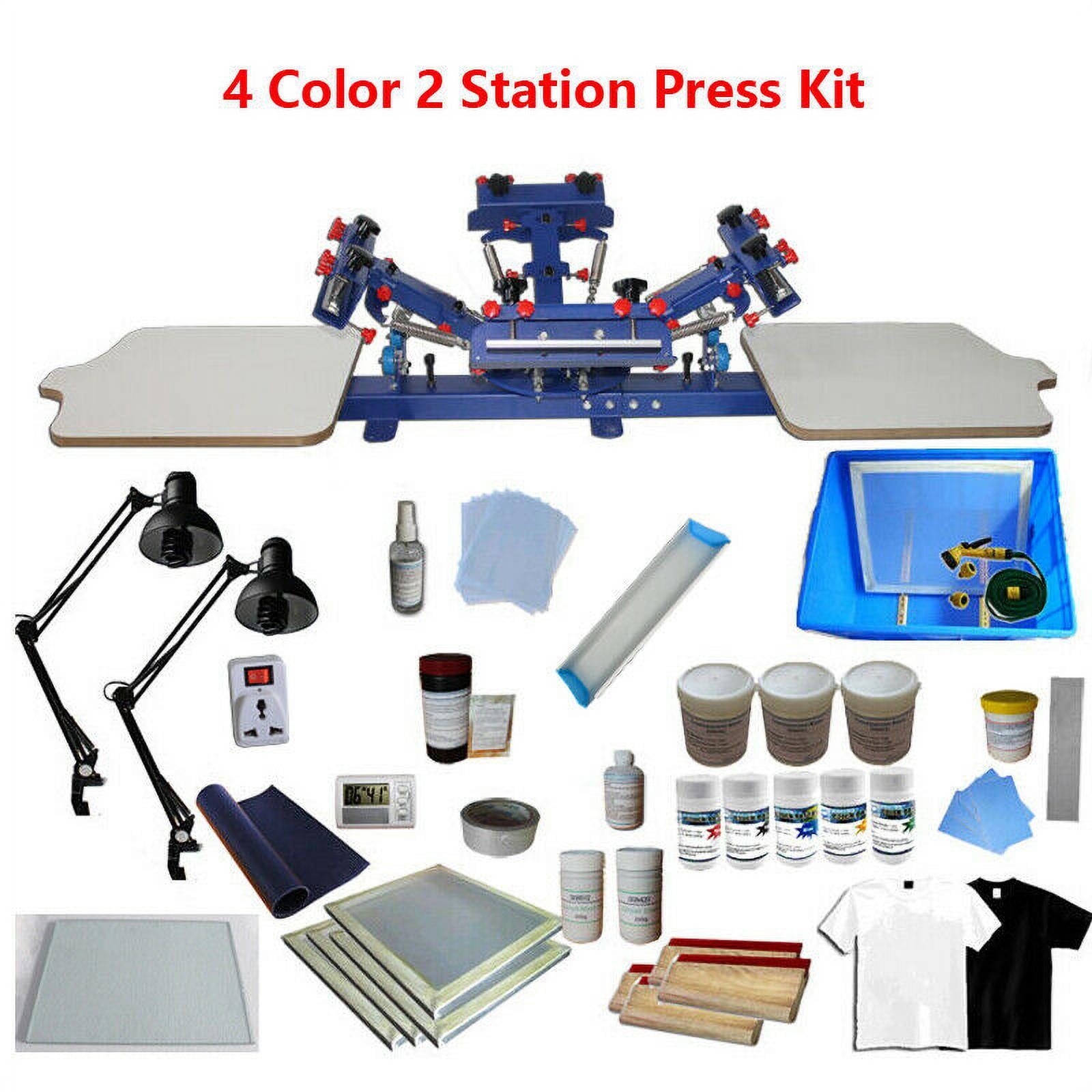 INTBUYING 4 Color 2 Station Screen Printing Kit Press T-Shirt Printing ...