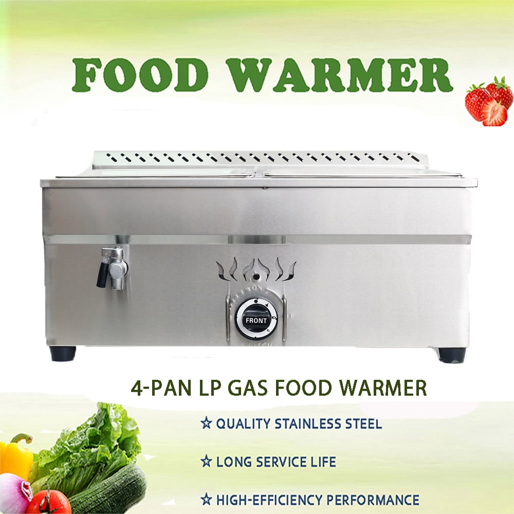 INTBUYING 4 Pans LP Gas Square Food Warmer Stove Bain-Marie Buffet ...