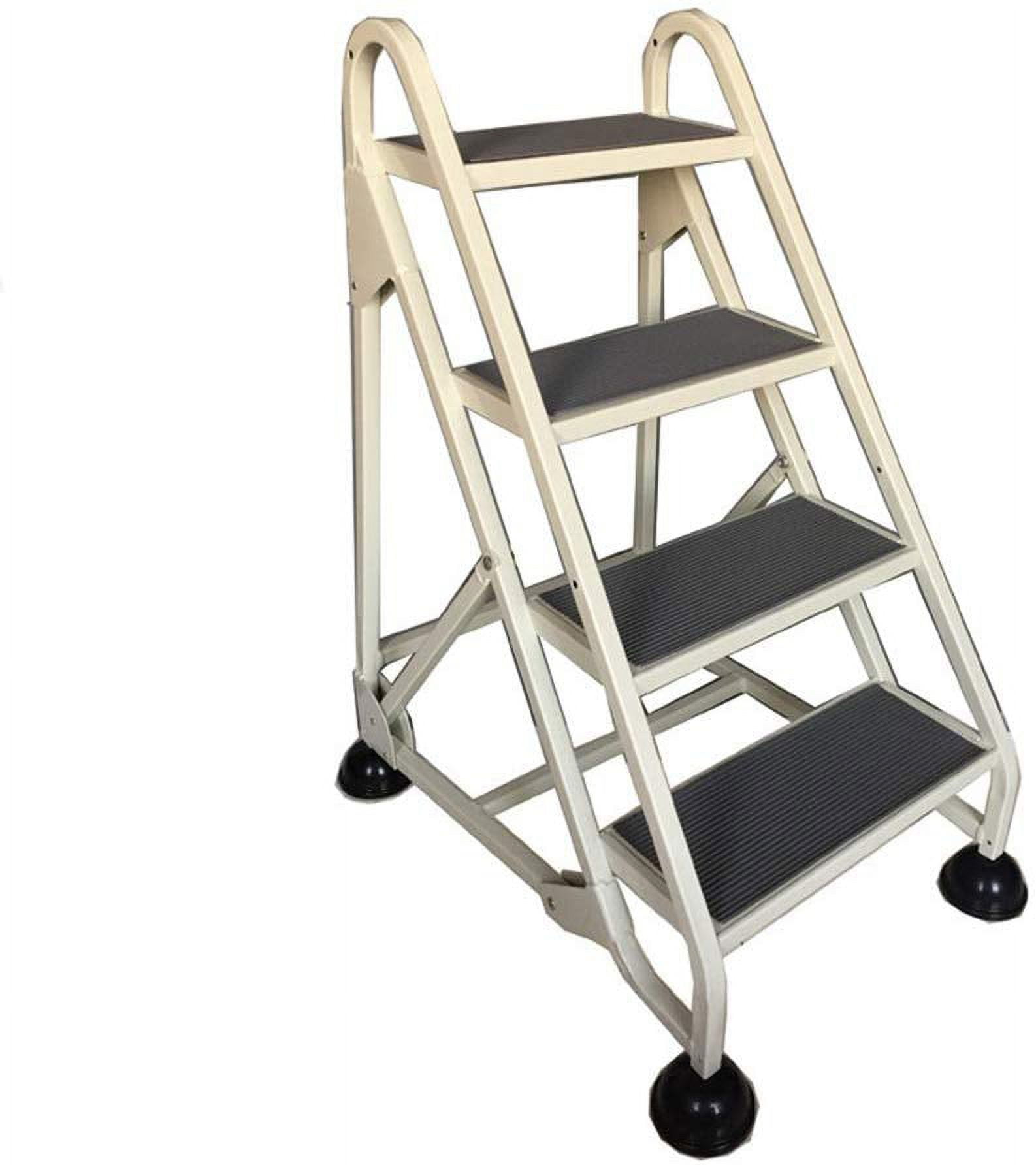 INTBUYING 4-Step Aluminum Alloy Folding Ladder Stop-Step Ladder ...