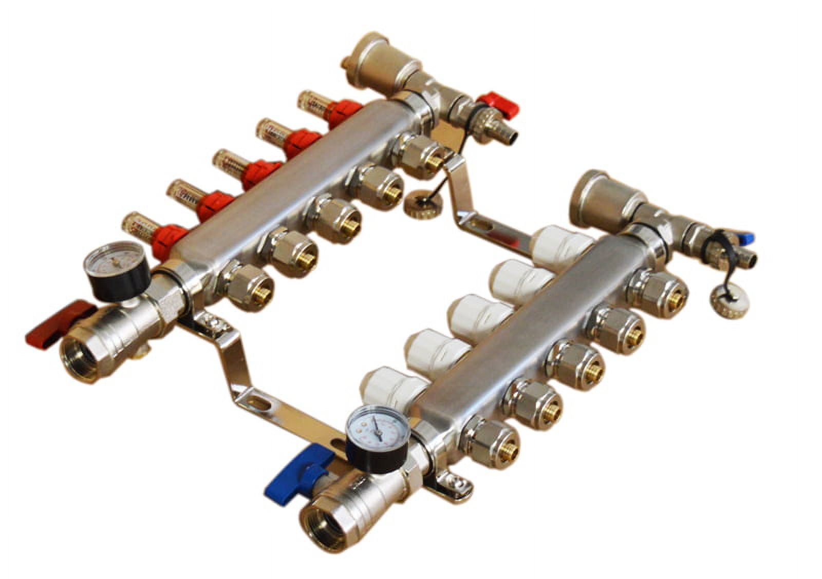 INTBUYING 5-Branch Stainless Steel Floor Heating Water Distributor PEX ...