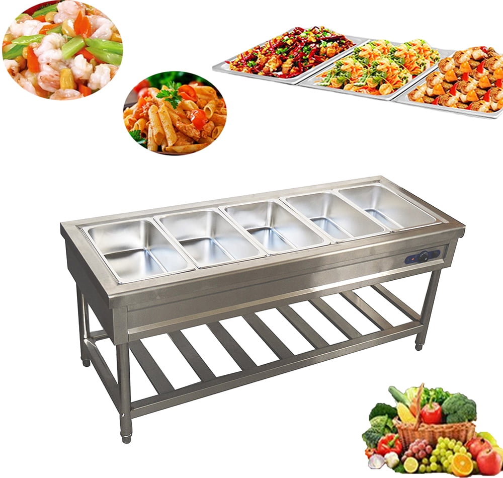 INTBUYING 5-Pan Buffet Food Warmer Electric Steam Table 72" Stainless ...