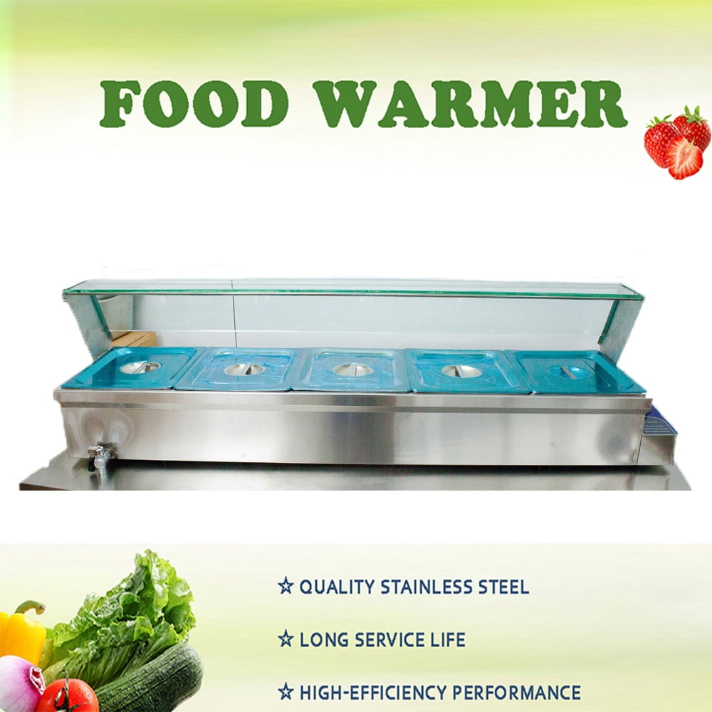 INTBUYING 5-Pan Food Warmer Commercial Buffet Food Warmer Stainless ...